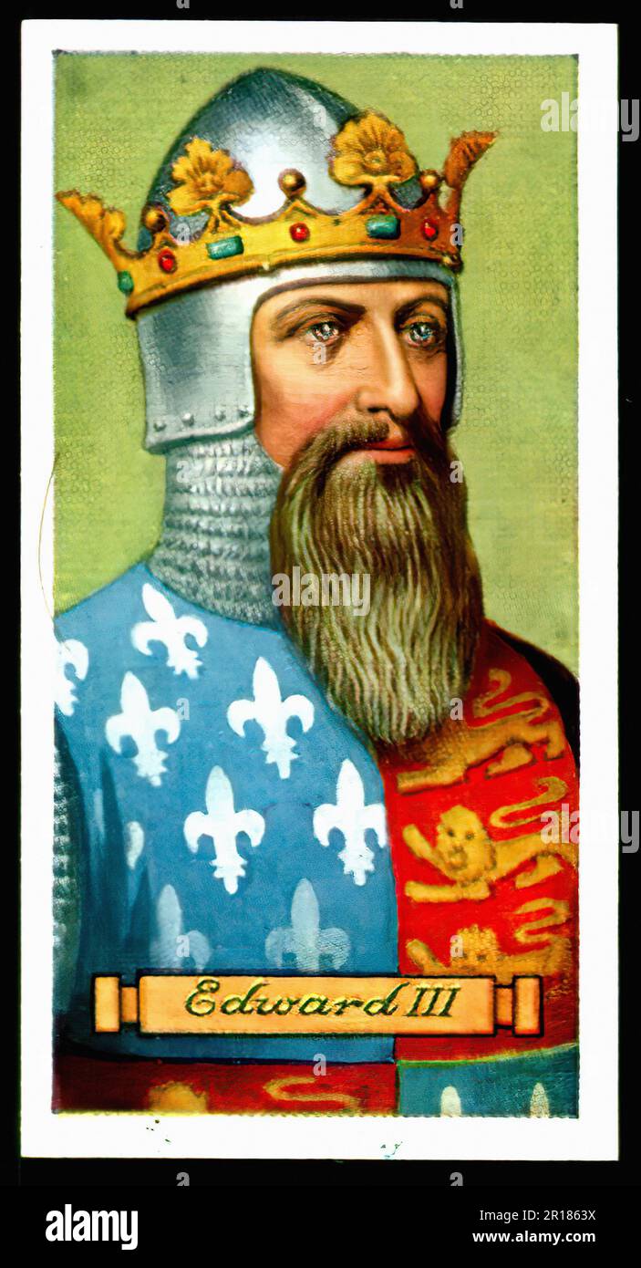 King Edward III - Vintage Cigarette Card Stock Photo - Alamy