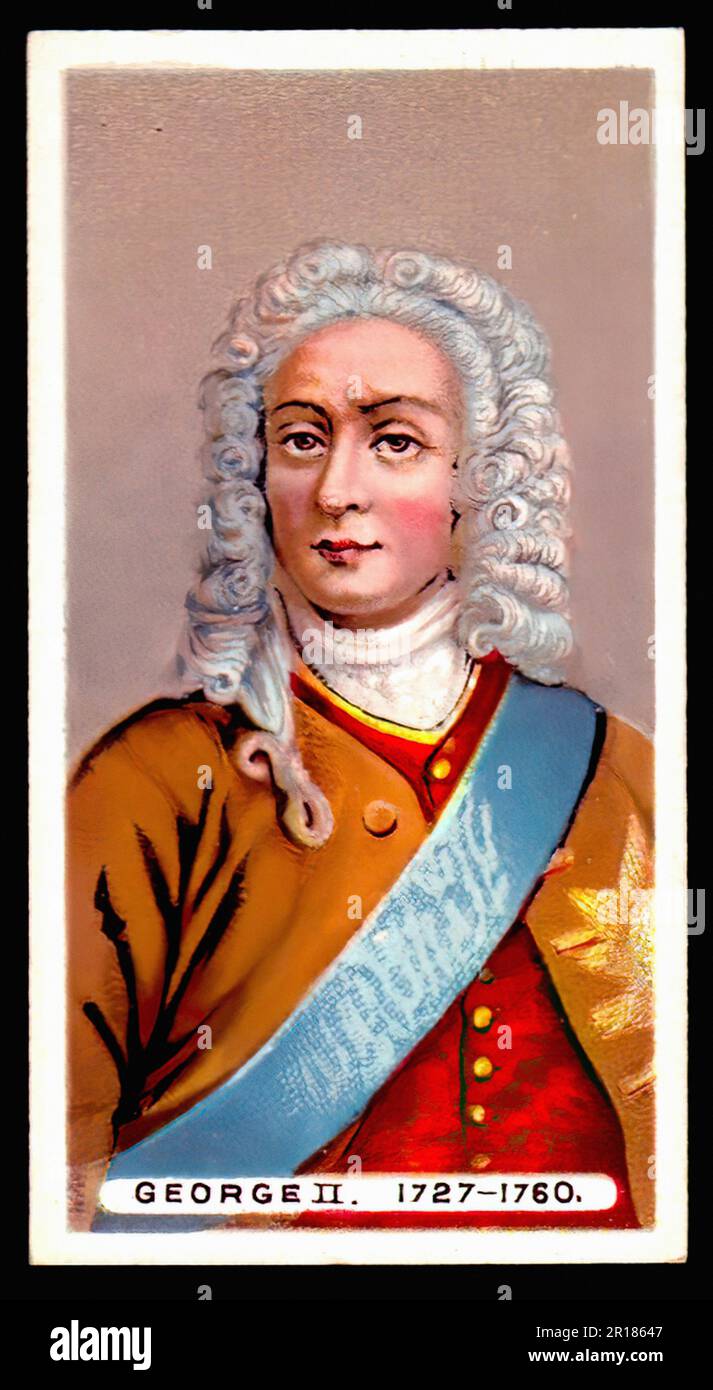 King George II - Vintage Cigarette Card 01 Stock Photo - Alamy