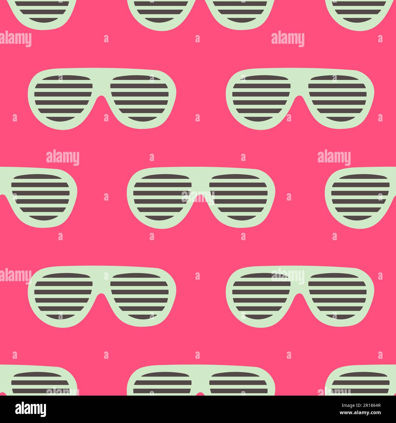 90s seamless pattern with striped sunglasses. Vector background in ...