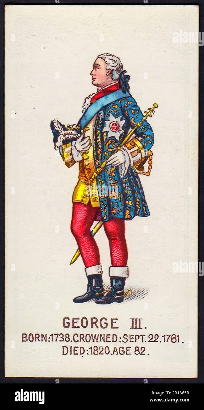 King George III - Vintage Cigarette Card 02 Stock Photo - Alamy