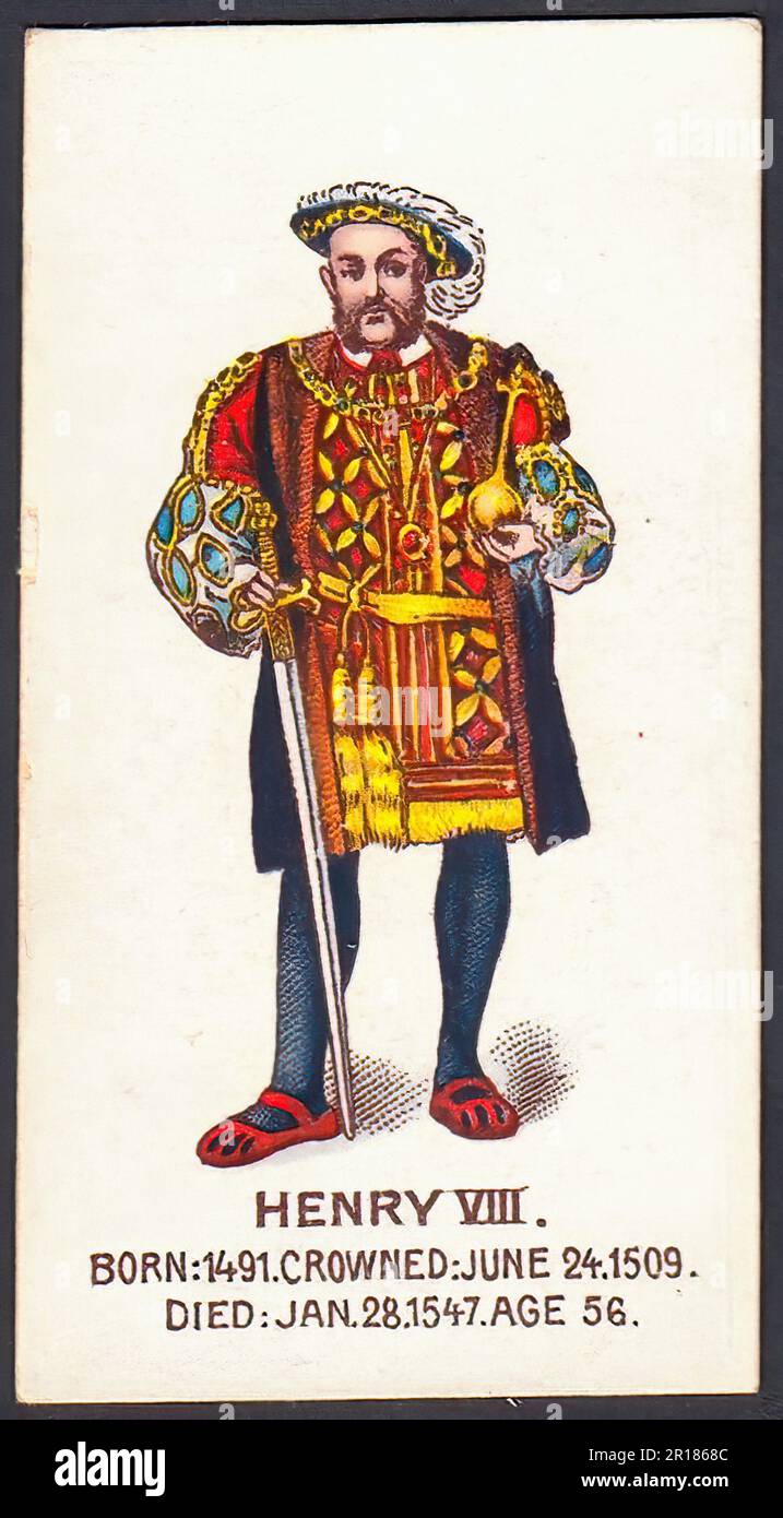 King Henry VIII - Vintage Cigarette Card 03 Stock Photo - Alamy