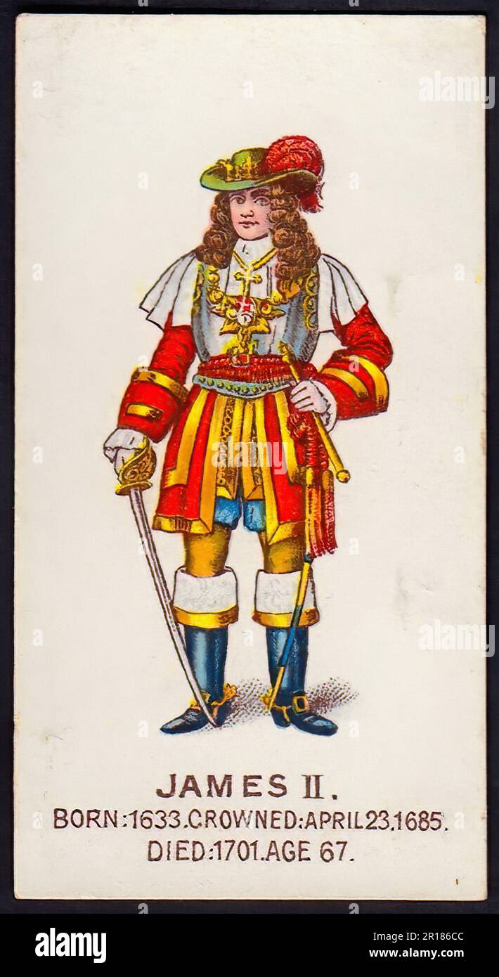 King James II - Vintage Cigarette Card 03 Stock Photo - Alamy