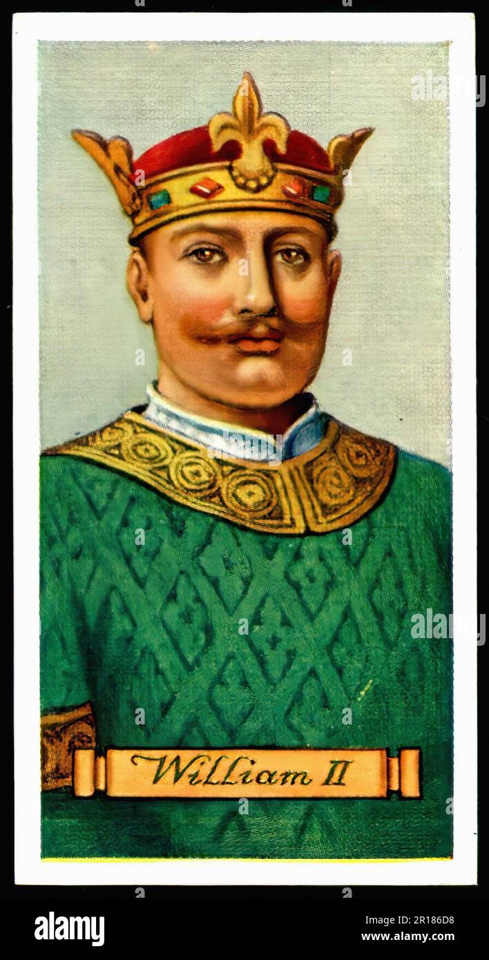 King William II - Vintage Cigarette Card Stock Photo - Alamy