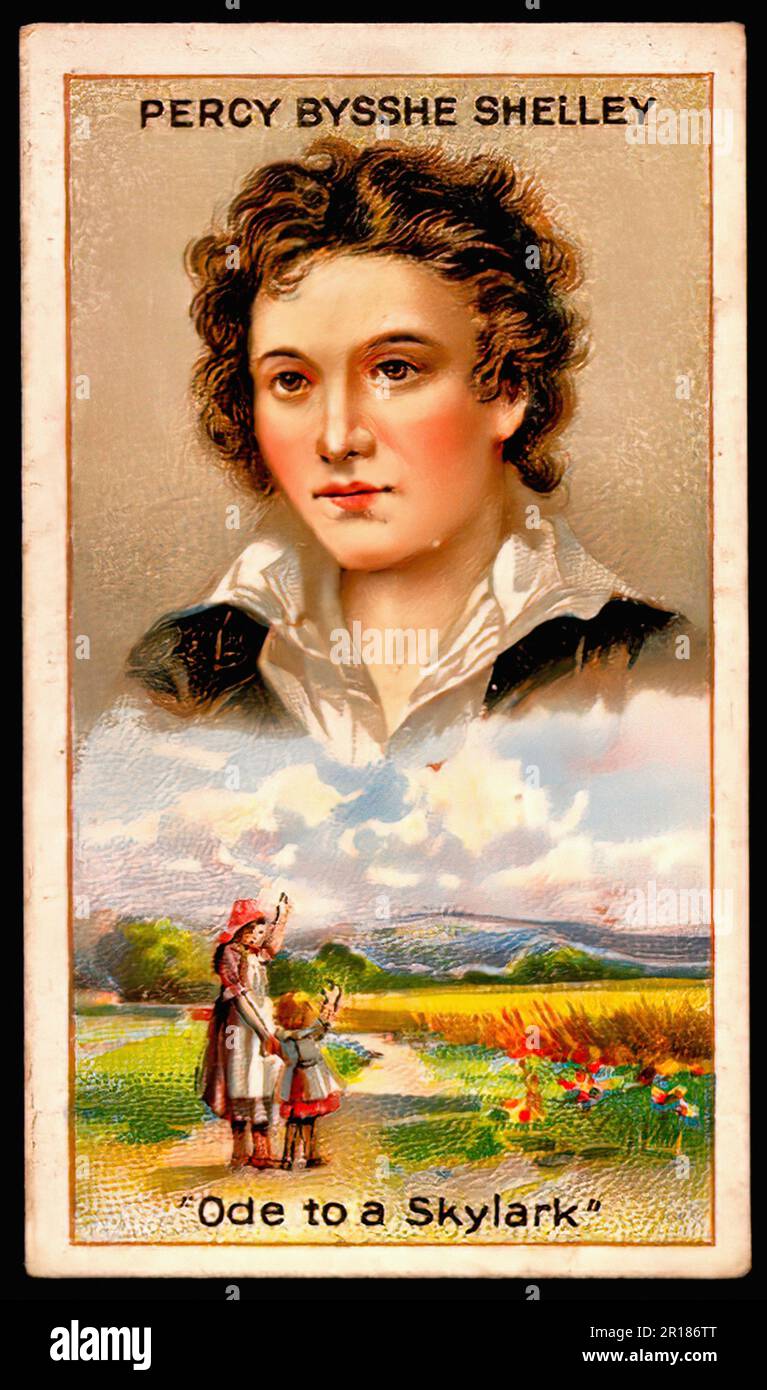 Percy Bysshe Shelley - Vintage Cigarette Card Stock Photo - Alamy