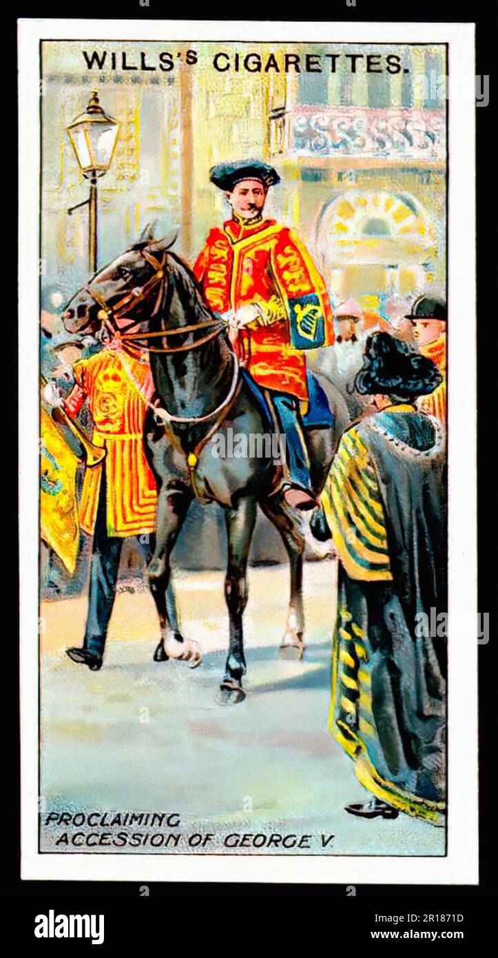 Proclaiming the Accession - Vintage Cigarette Card Stock Photo - Alamy