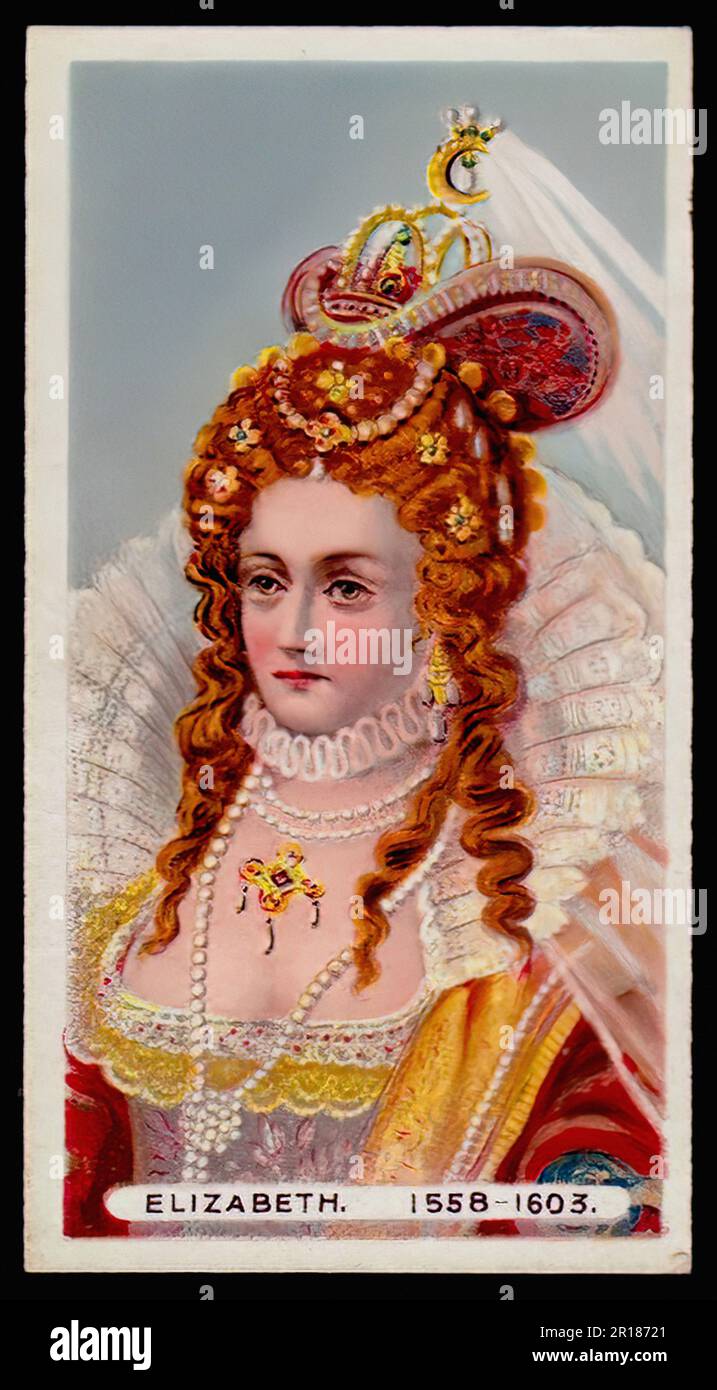 Queen Elizabeth - Vintage Cigarette Card 01 Stock Photo - Alamy