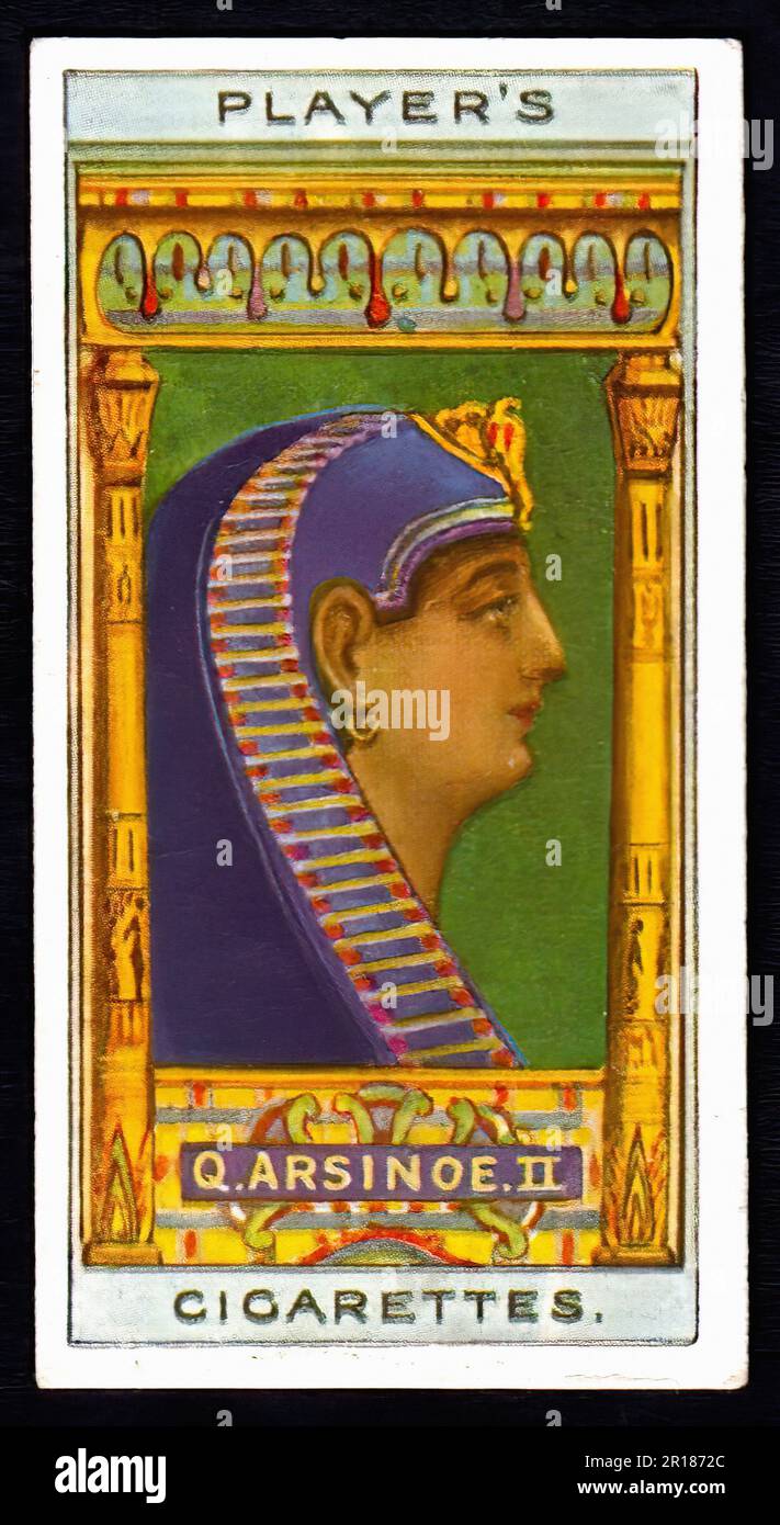 Queen Arsinoe II - Vintage Cigarette Card Stock Photo - Alamy
