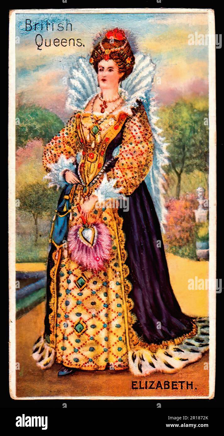 Queen Elizabeth - Vintage Cigarette Card Stock Photo - Alamy