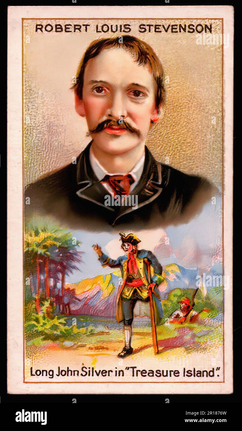 Robert Louis Stevenson - Vintage Cigarette Card Stock Photo - Alamy