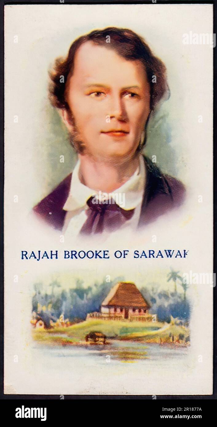 Rajah Brooke of Sarawak - Vintage Cigarette Card Stock Photo - Alamy
