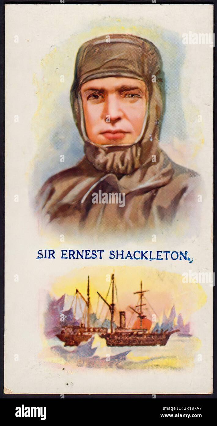 Sir Ernest Shackleton - Vintage Cigarette Card 02 Stock Photo - Alamy