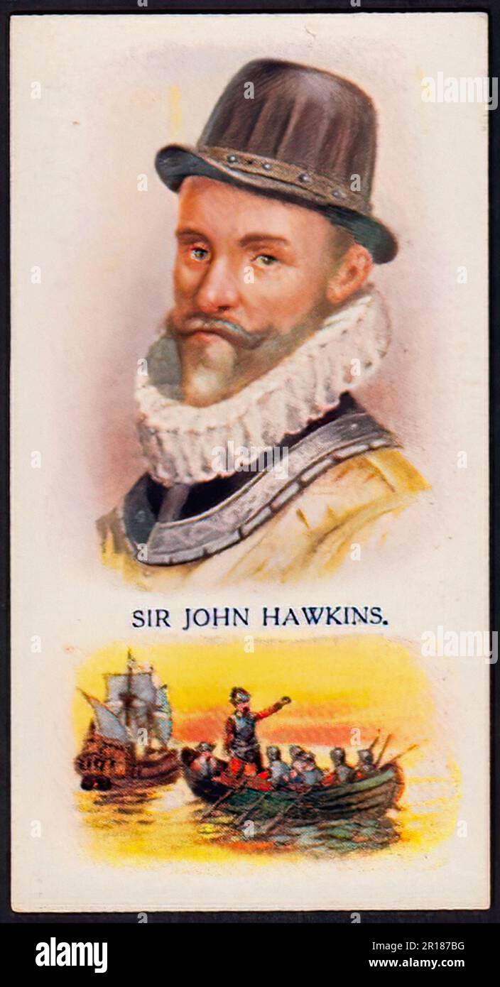 Sir John Hawkins - Vintage Cigarette Card 02 Stock Photo - Alamy