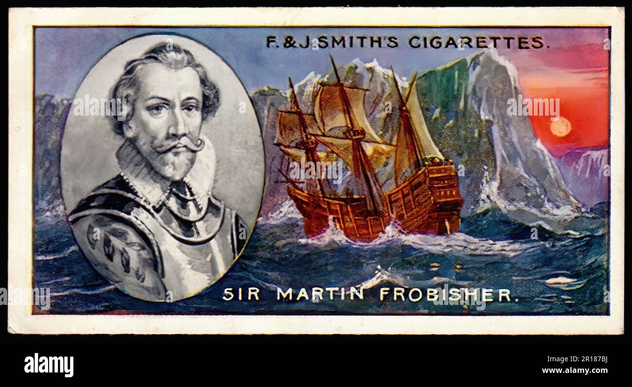 Sir Martin Frobisher - Vintage Cigarette Card 01 Stock Photo - Alamy
