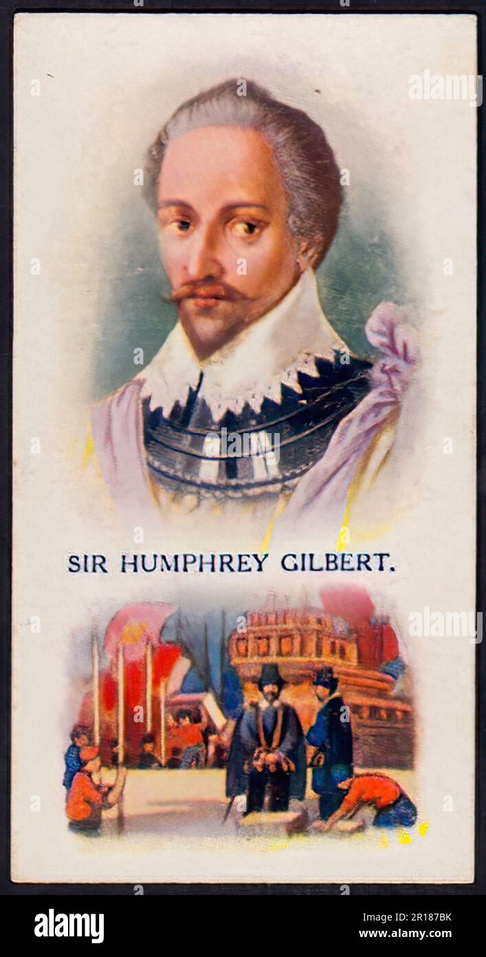Sir Humphrey Gilbert - Vintage Cigarette Card 02 Stock Photo - Alamy
