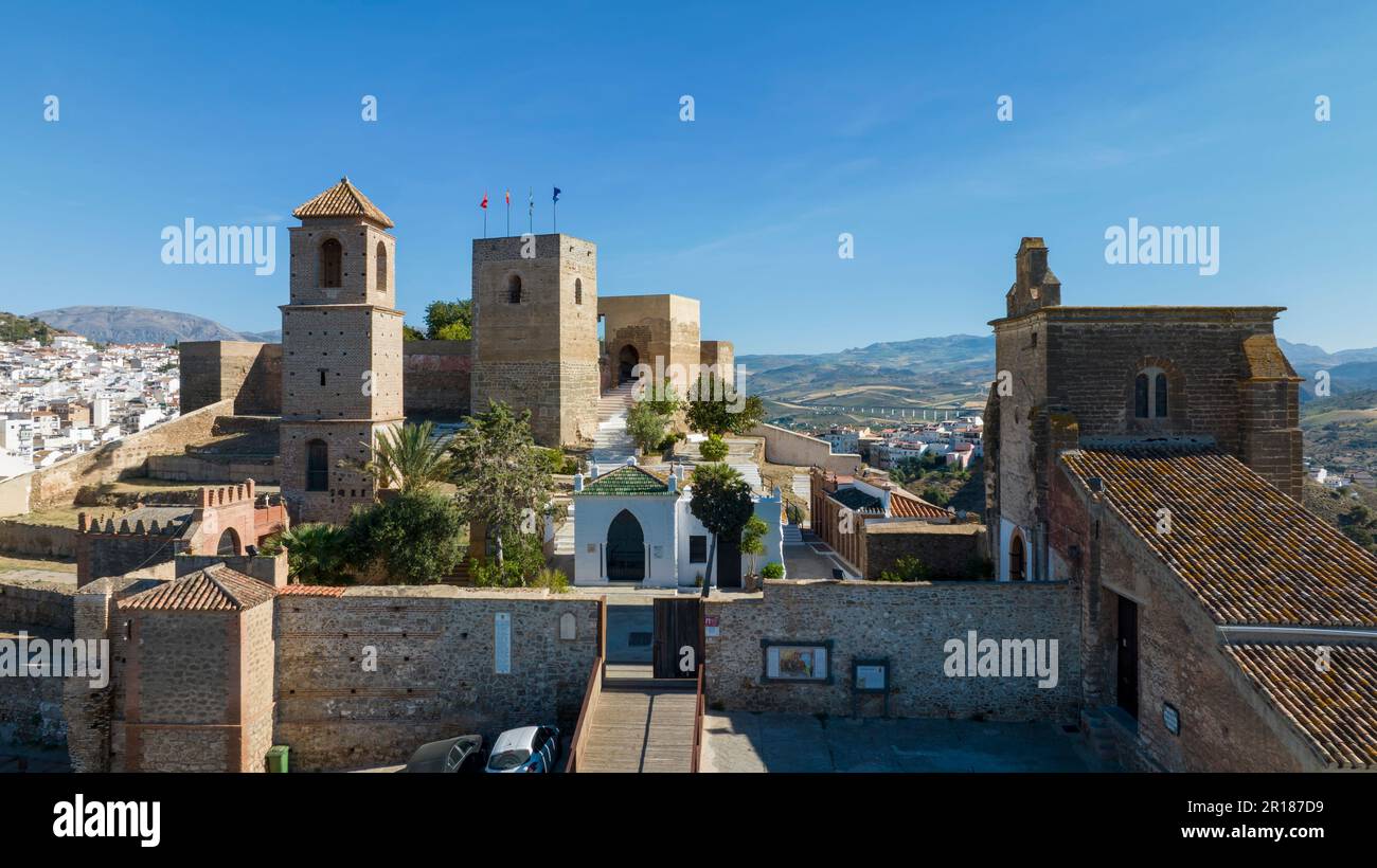 view of the Moorish castle of Alora in the province of Malaga ...
