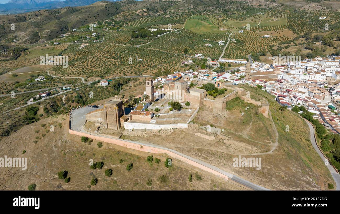 view of the Moorish castle of Alora in the province of Malaga ...