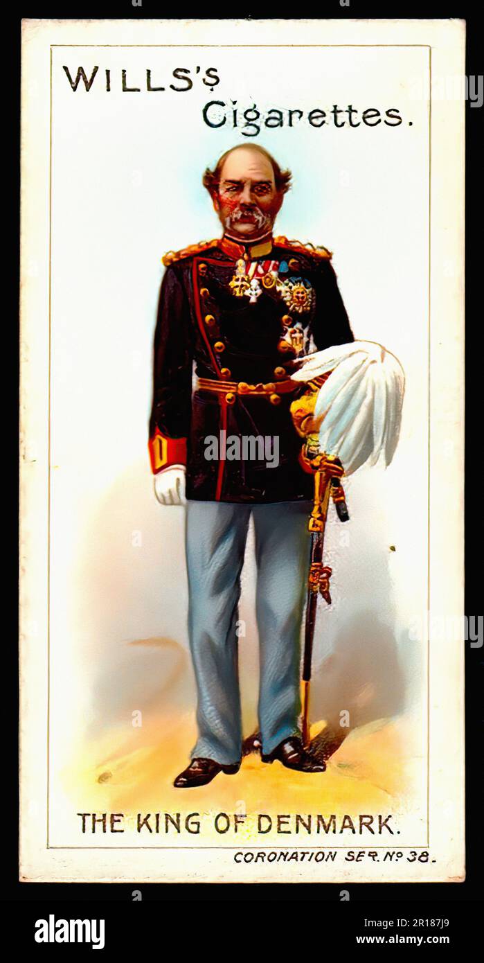 The King of Denmark - Vintage Cigarette Card Stock Photo - Alamy