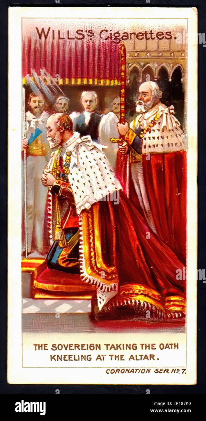 The Sovereign Taking the Oath - Vintage Cigarette Card Stock Photo - Alamy