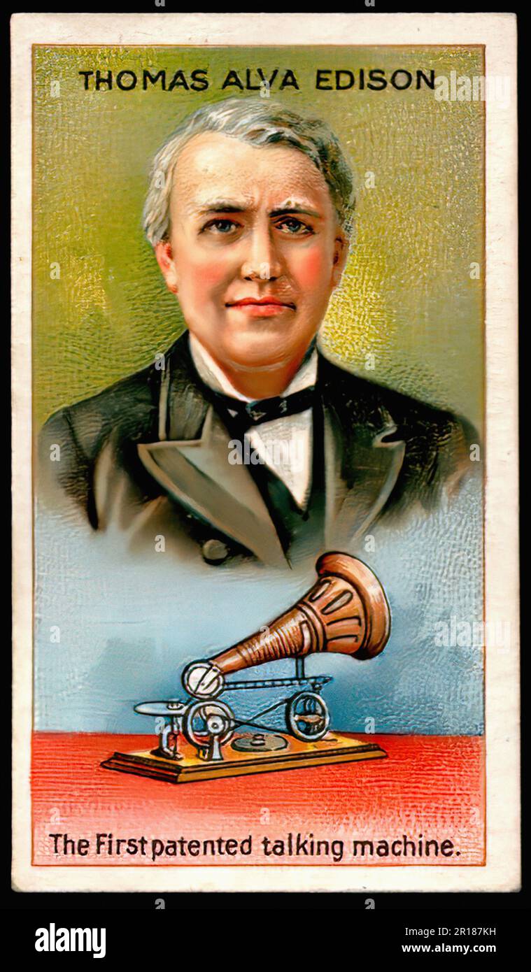 Thomas Alva Edison - Vintage Cigarette Card Stock Photo - Alamy