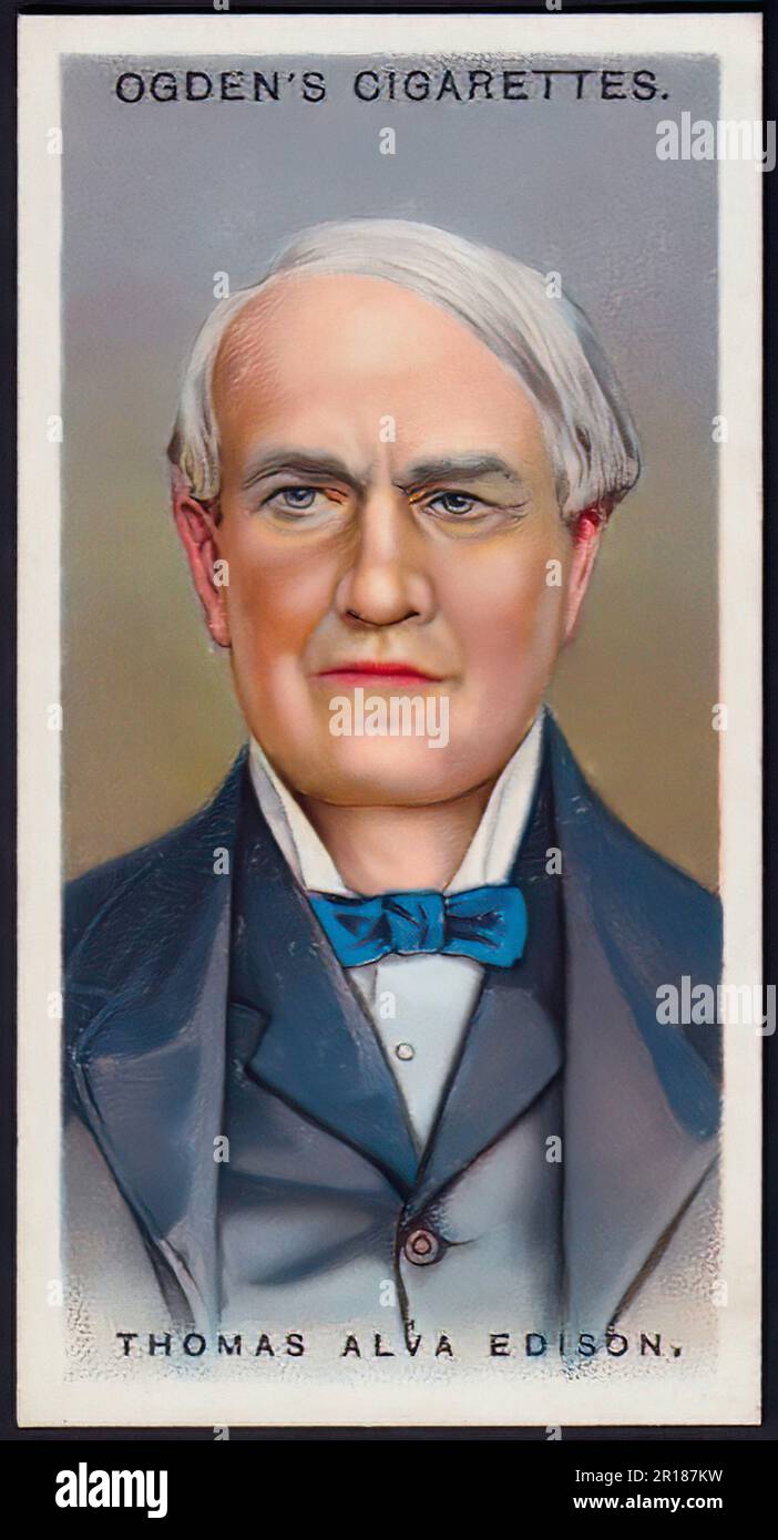 Thomas Edison - Vintage Cigarette Card Stock Photo - Alamy
