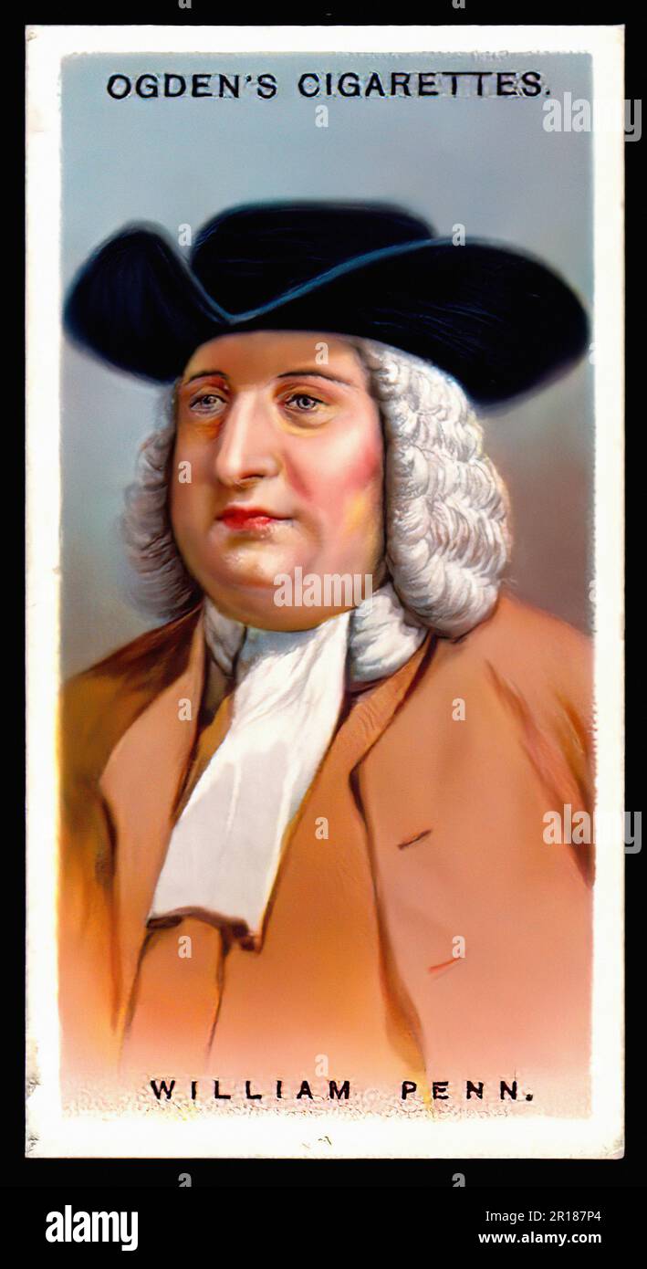 William Penn - Vintage Cigarette Card Stock Photo - Alamy