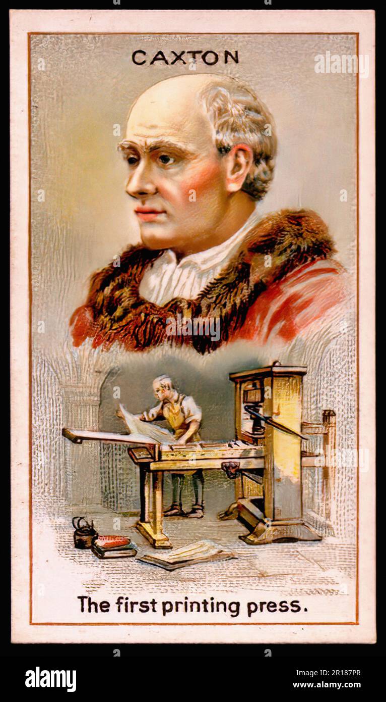 William Caxton - Vintage Cigarette Card Stock Photo - Alamy