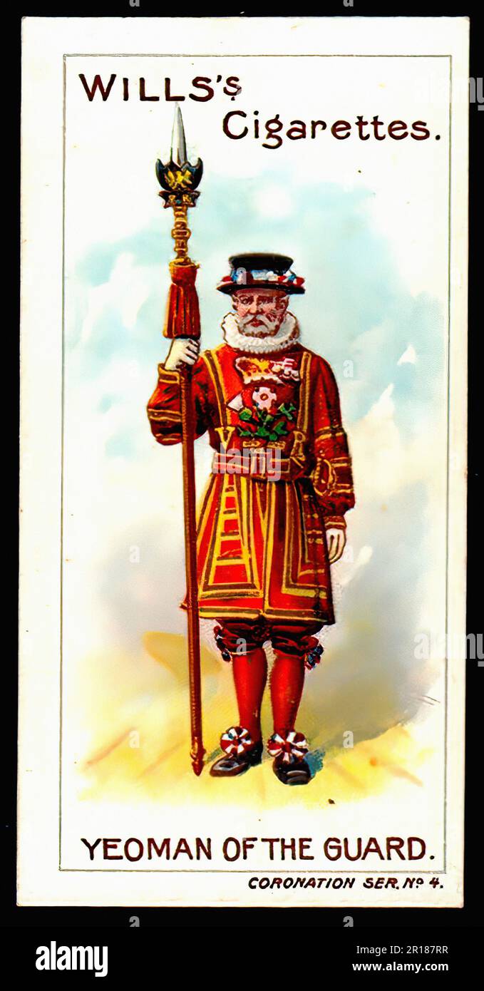 Yeoman of the Guard (Beefeater) - Vintage Cigarette Card Stock Photo ...