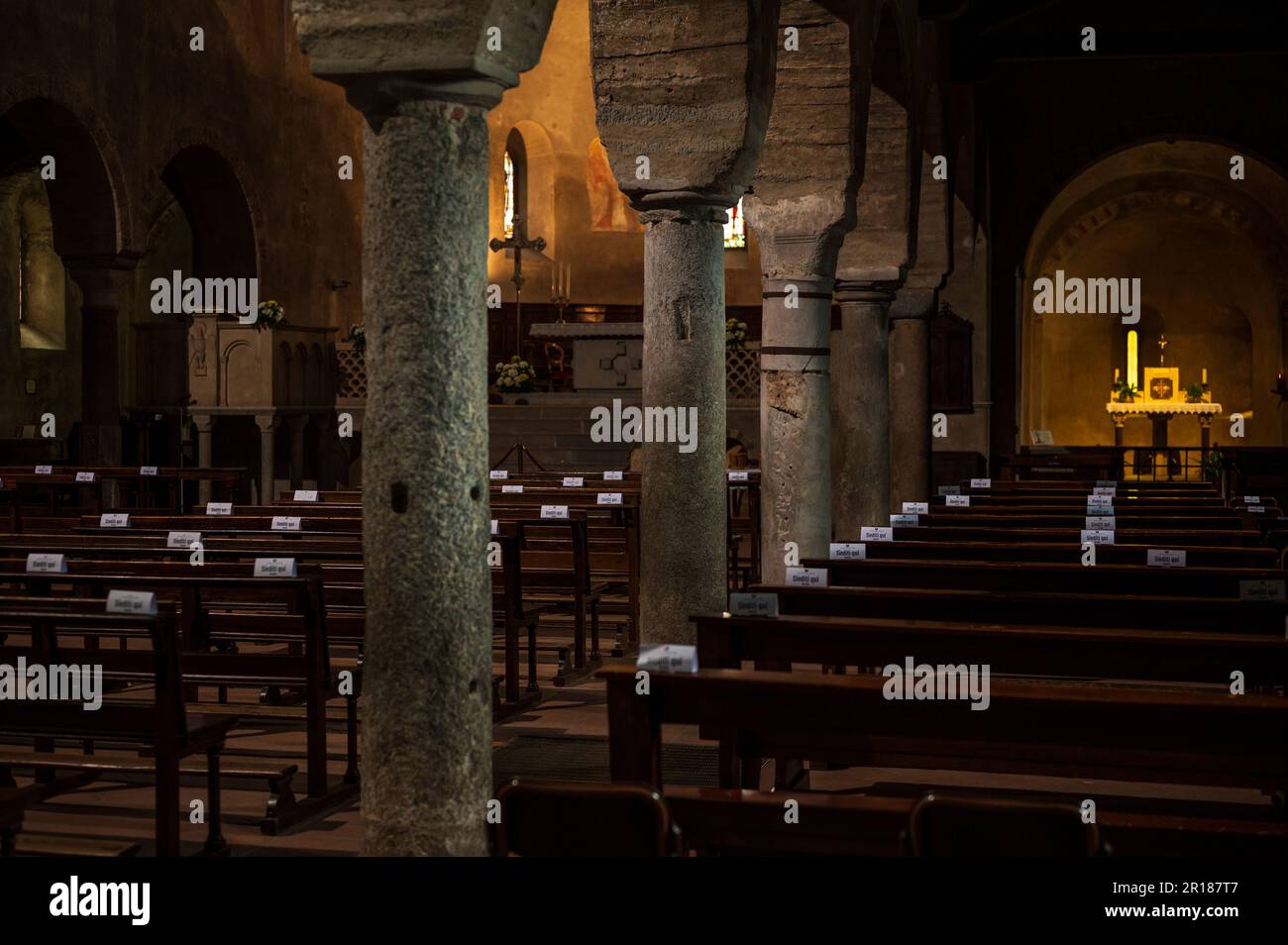 interla views of the Saint Peter and Paul romanic Cathedral located in ...