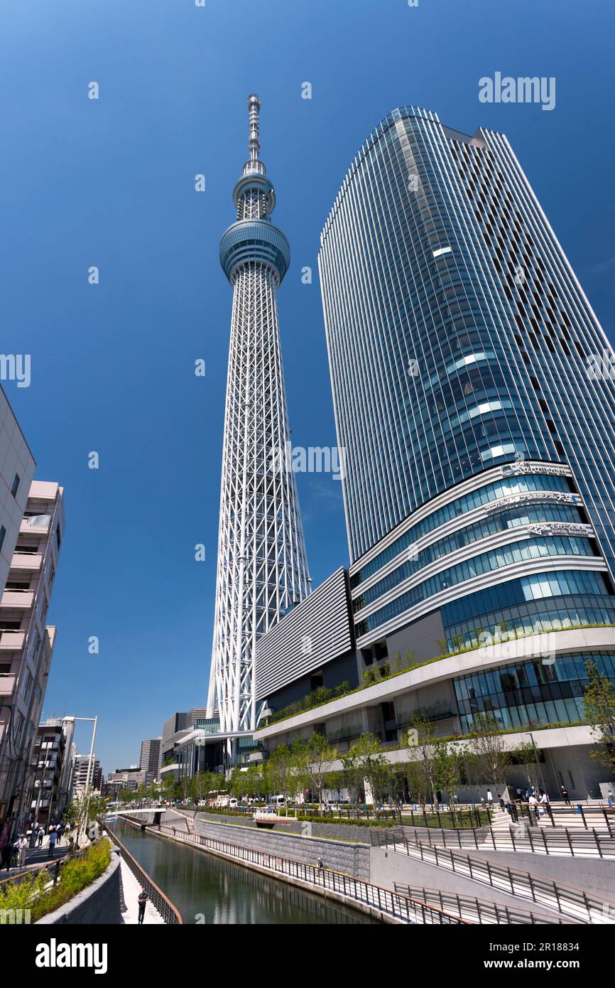 Tokyo Sky Tree Town and Kitajukken River Stock Photo - Alamy