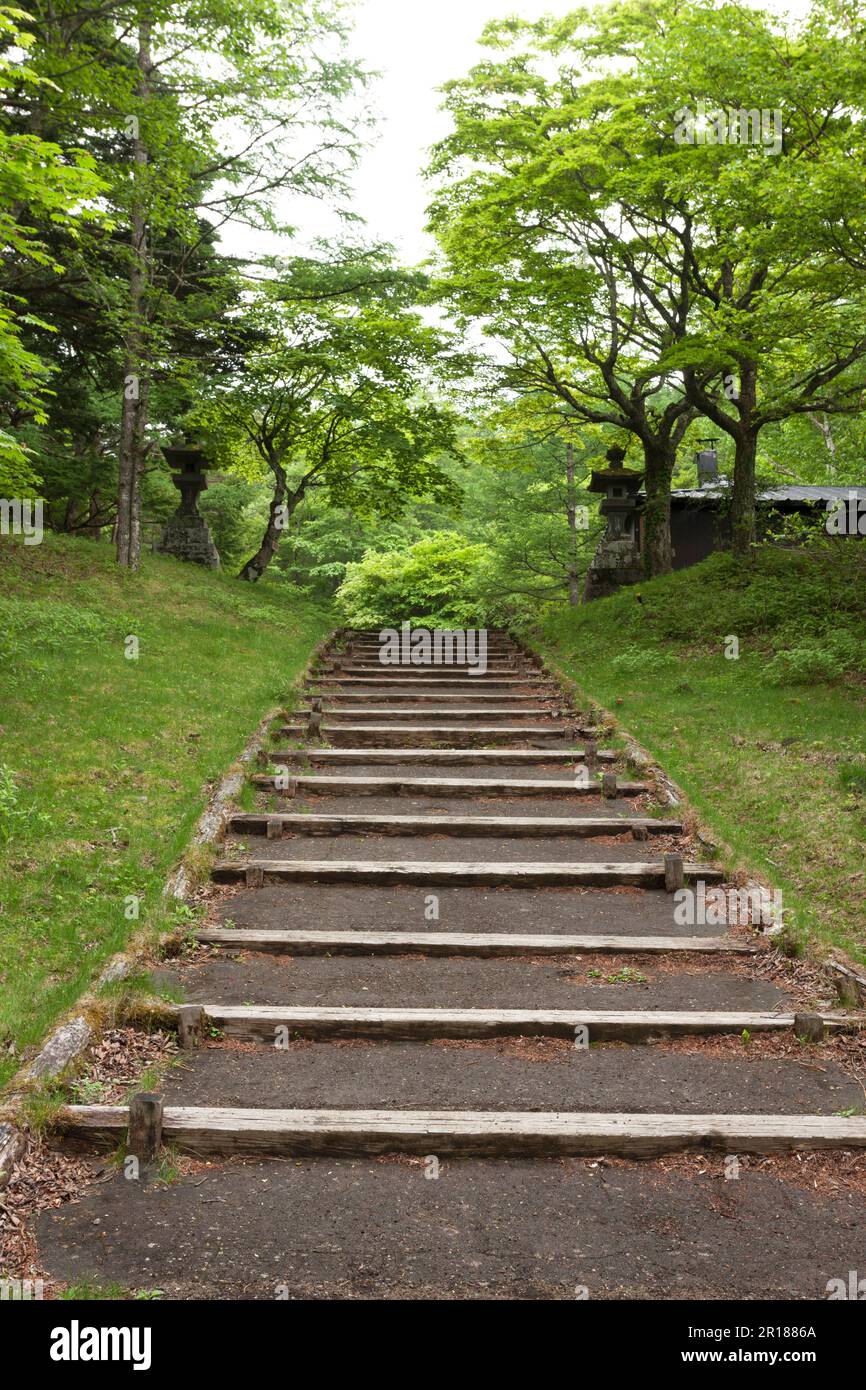 Mt. Fuji Yoshida Exit Climbing Road Magaeshi area Stock Photo - Alamy