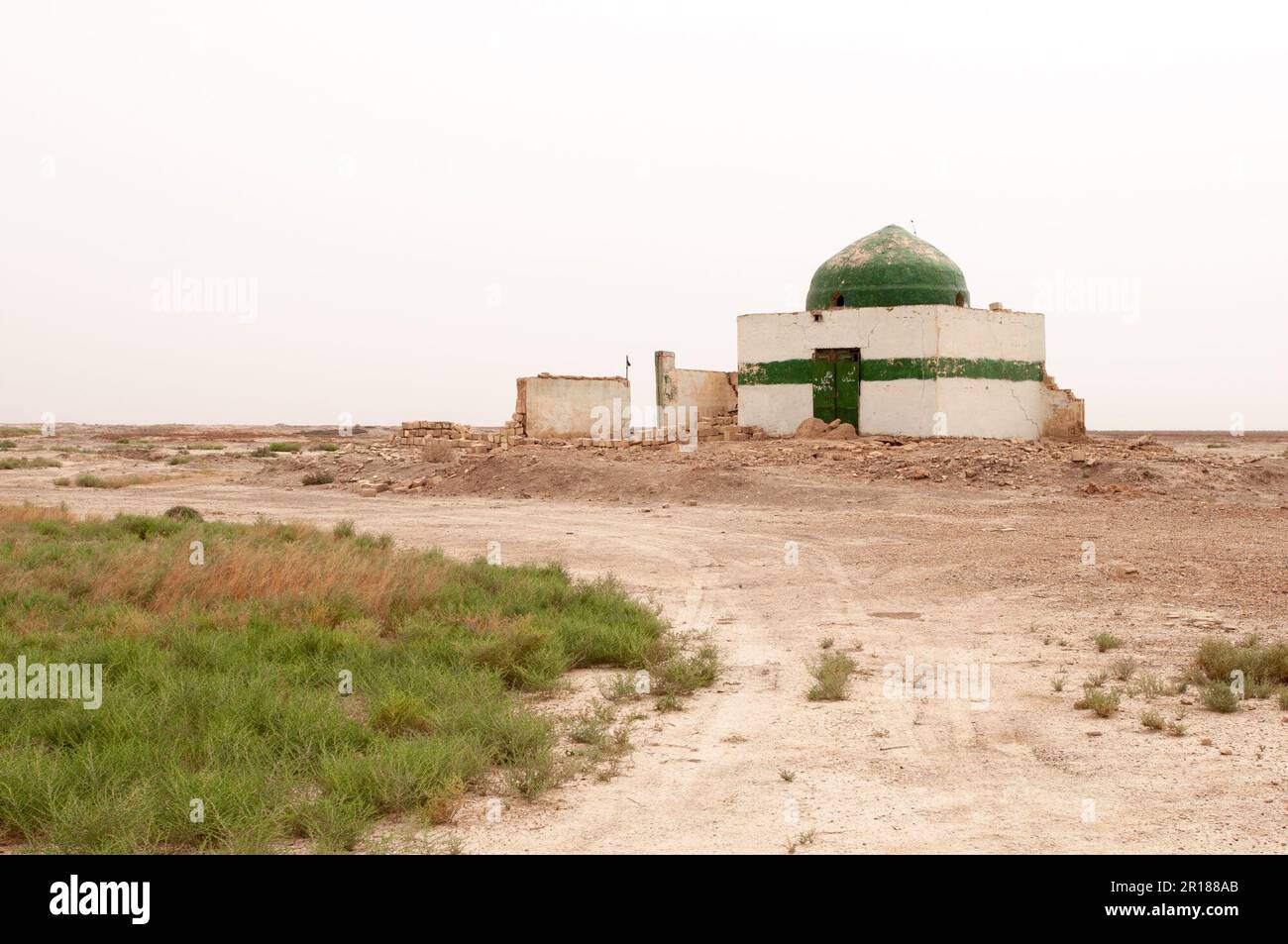 An isolated mosque in the middle of a dried up marsh in Southern Iraq ...