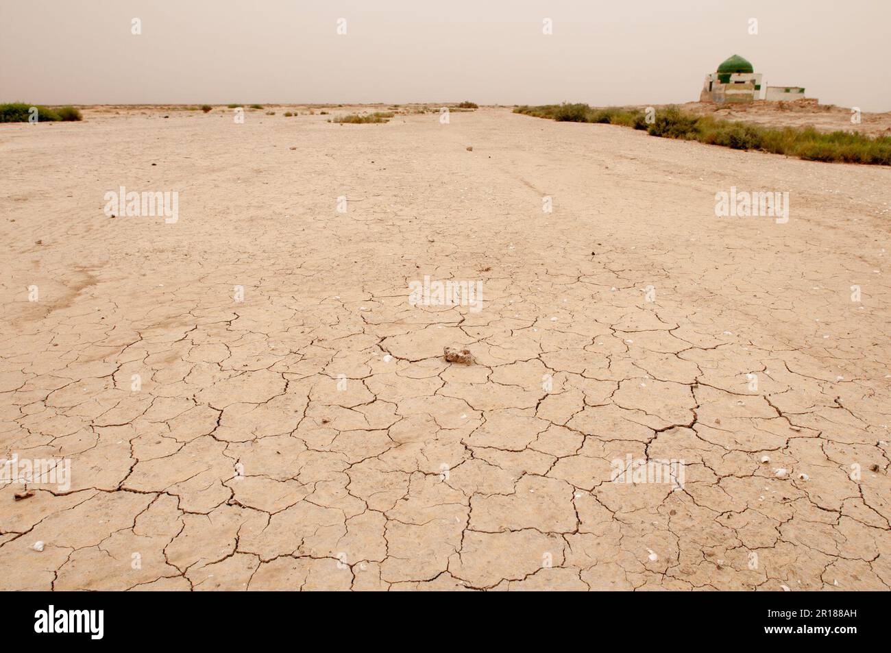 An isolated mosque in the middle of a dried up marsh in Southern Iraq ...