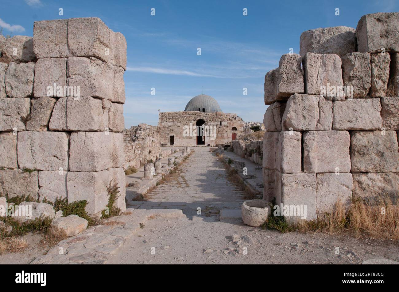 Ruins of the acropolis, with mosque in Amman, Jordan Stock Photo - Alamy
