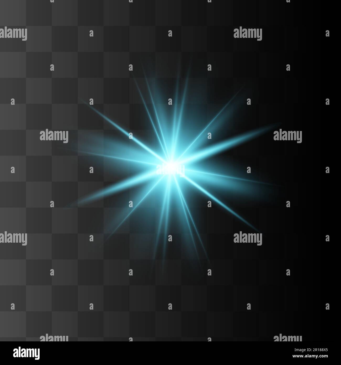 Vector Neon Light Effect. Blue glowing light explodes .Bright Star ...