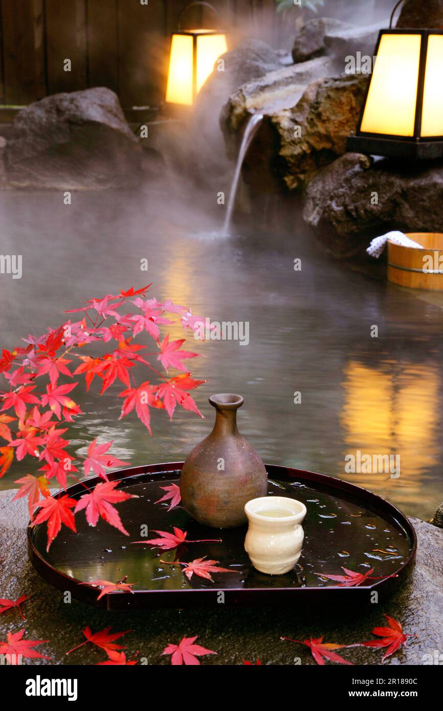 Open air bath in fall Stock Photo - Alamy