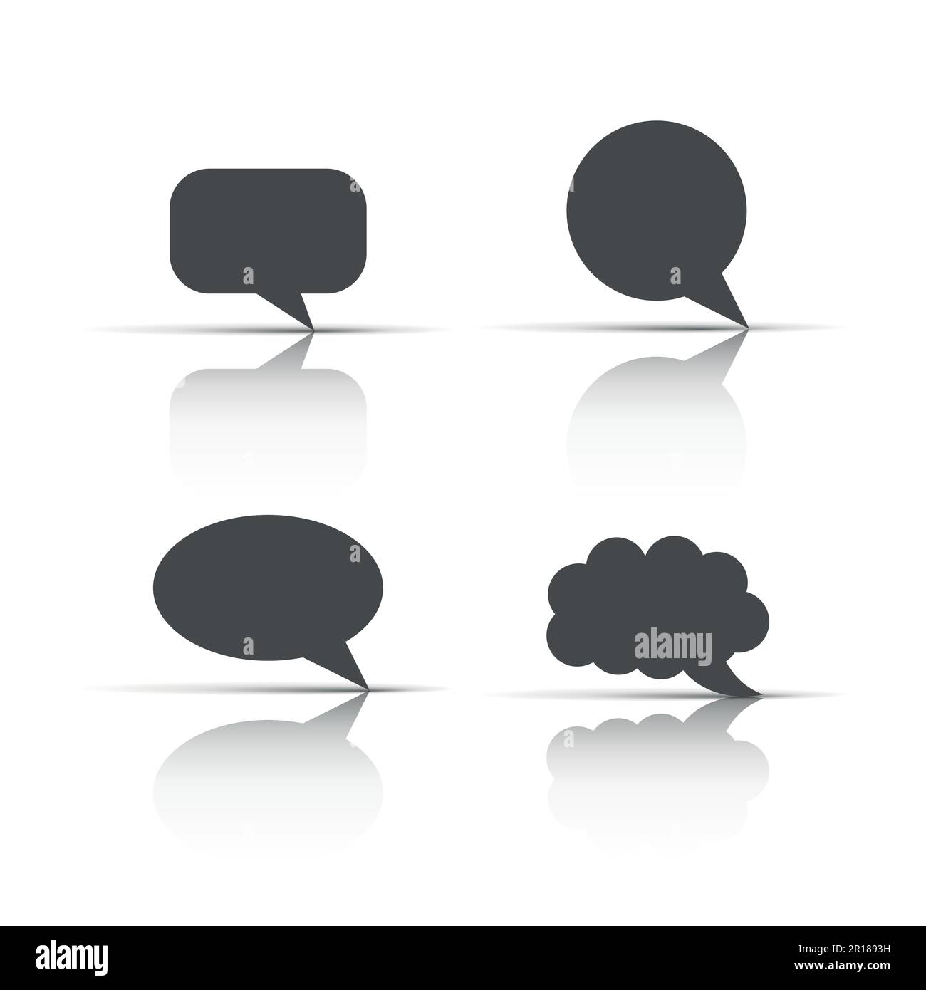 Blank empty speech bubble vector icon in flat style. Dialogue box on ...