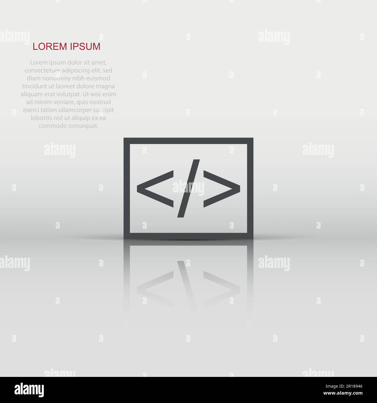 Open source business vector icon in flat style. Api programming illustration on white isolated ...