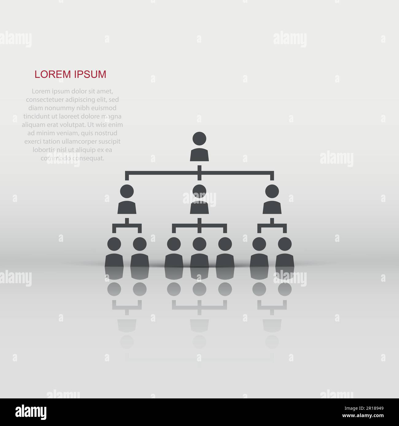 Corporate organization chart with business people vector icon in flat ...