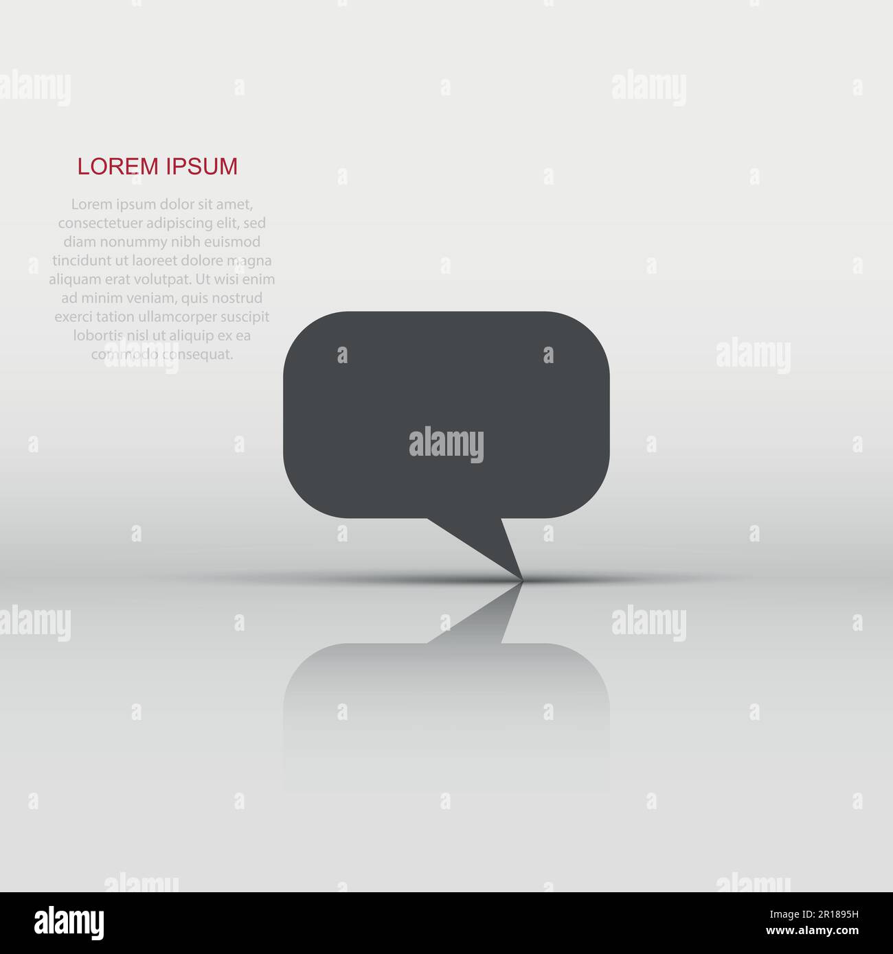 Blank empty speech bubble vector icon in flat style. Dialogue box on ...
