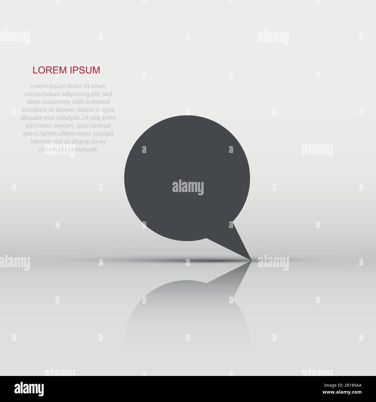 Blank empty speech bubble vector icon in flat style. Dialogue box on white isolated background ...