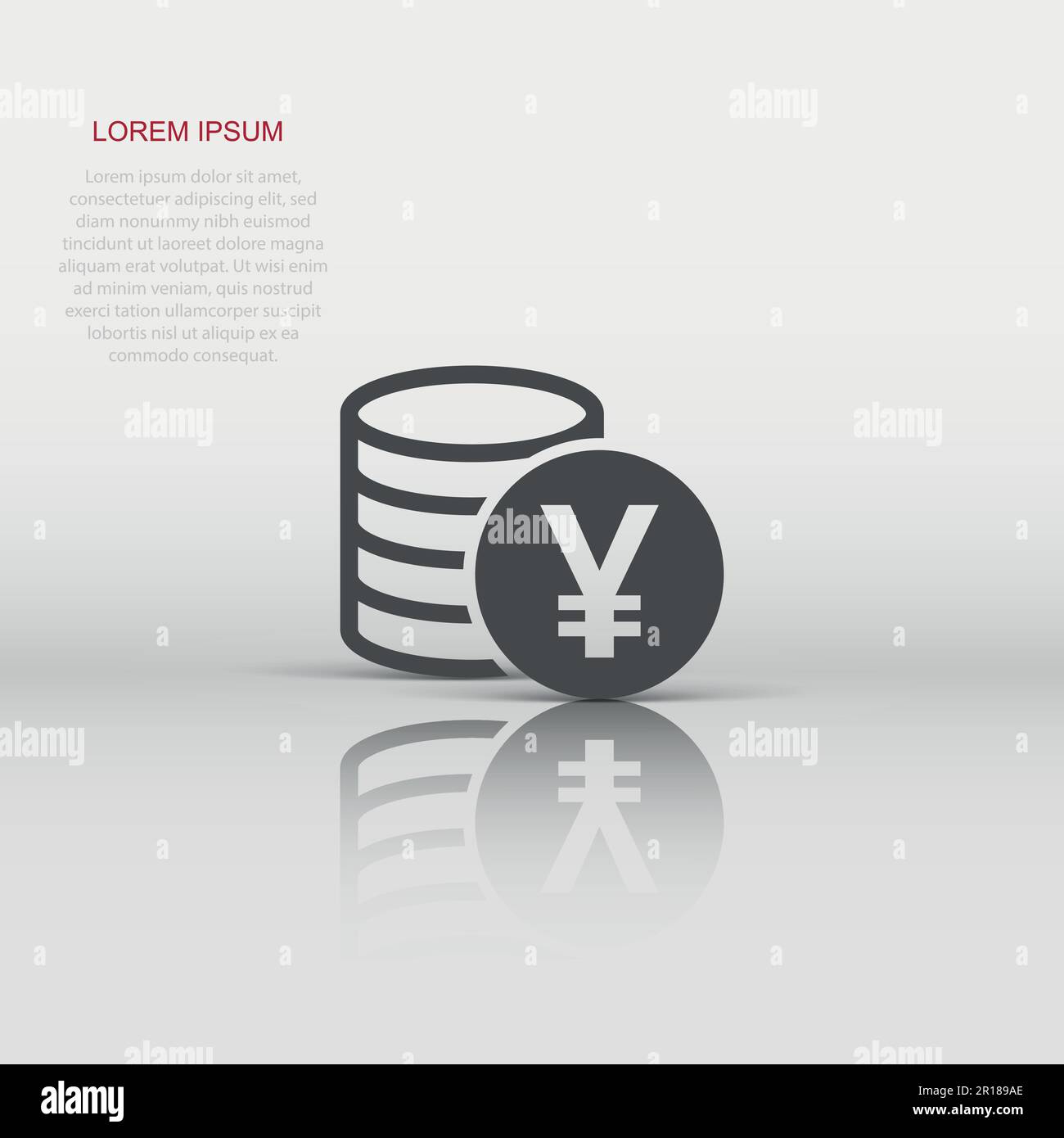 Yen, yuan money currency vector icon in flat style. Yen coin symbol ...