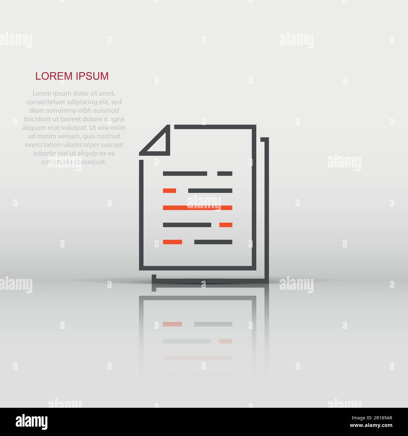 Document paper icon in flat style. Terms sheet illustration on white ...