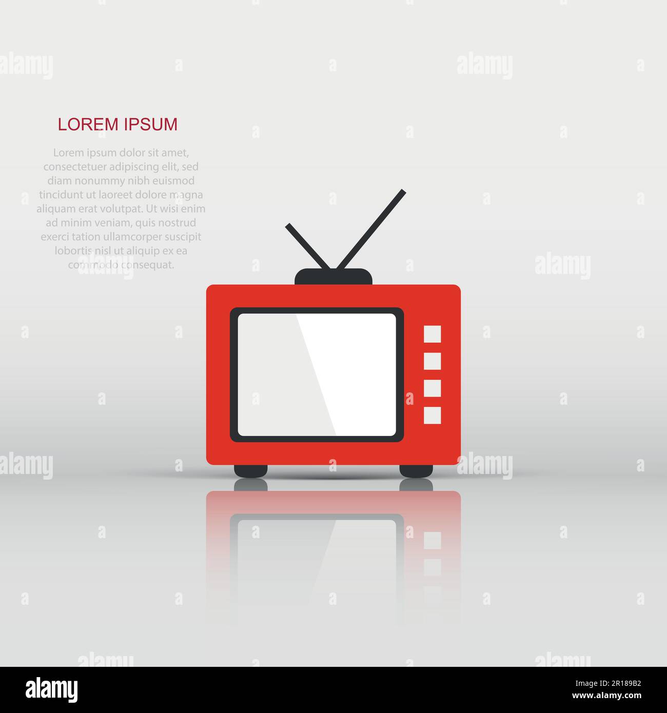 Retro tv screen vector icon in flat style. Old television illustration ...