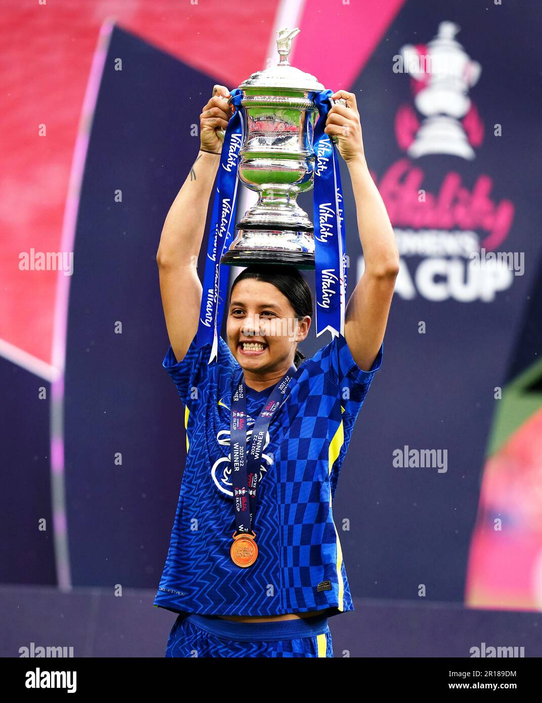 File photo dated 15-05-2022 of Chelsea's Sam Kerr celebrates with the ...