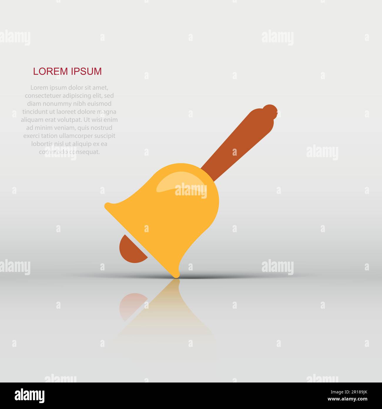 Bell alarm vector icon in flat style. Bell jingle illustration on white ...