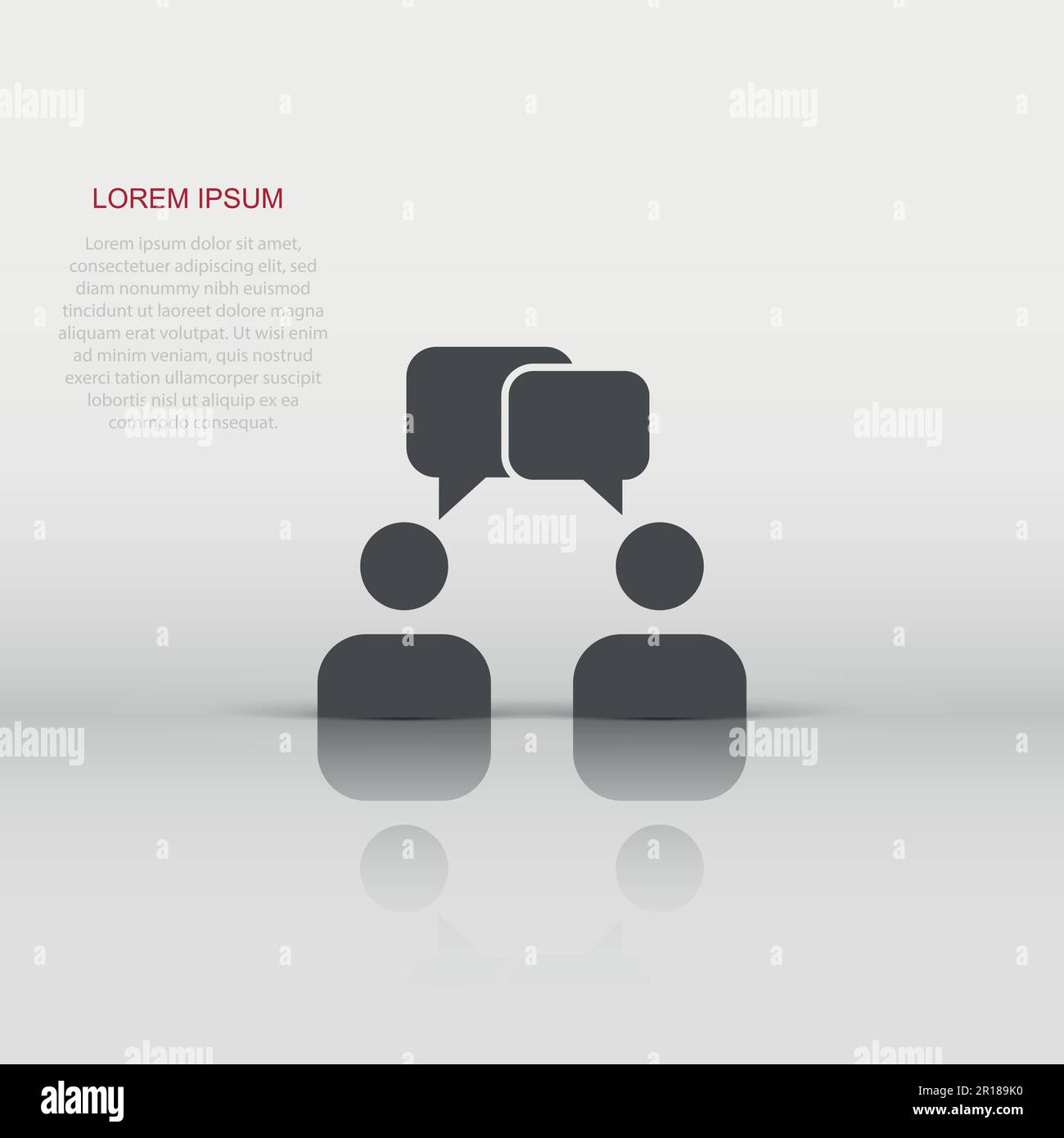 Talk people icon in flat style. Man with speech bubble illustration on ...