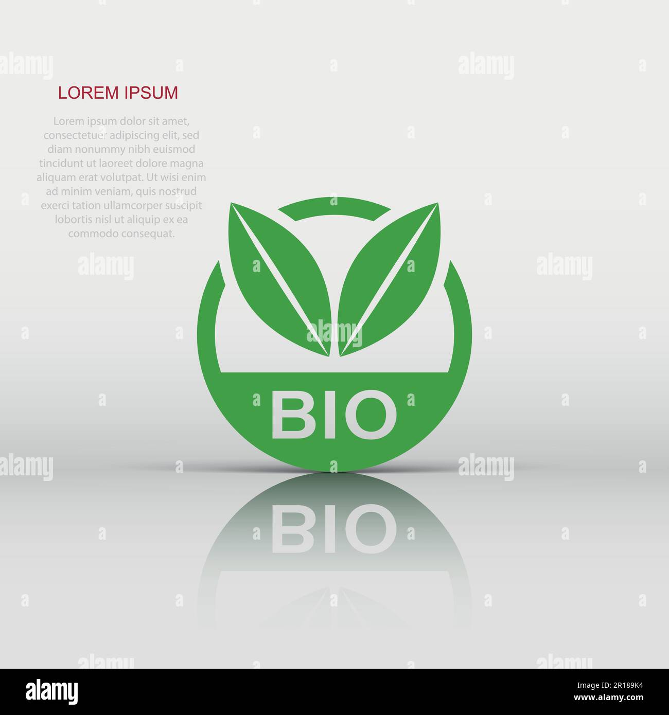 Bio label badge vector icon in flat style. Eco organic product stamp ...