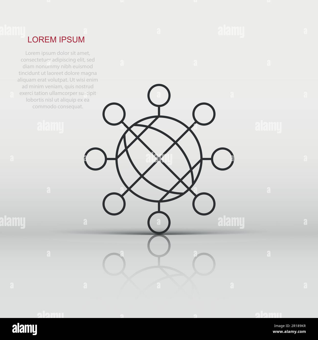 Sharing globe icon in flat style. Digital connect illustration on white ...