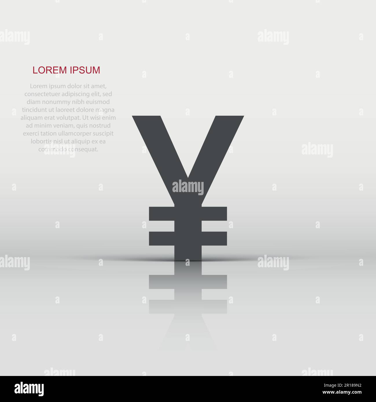 Yen, yuan money currency vector icon in flat style. Yen coin symbol illustration on white ...