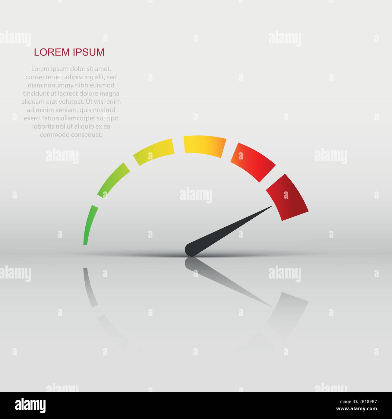 Meter dashboard icon in flat style. Credit score indicator level vector ...